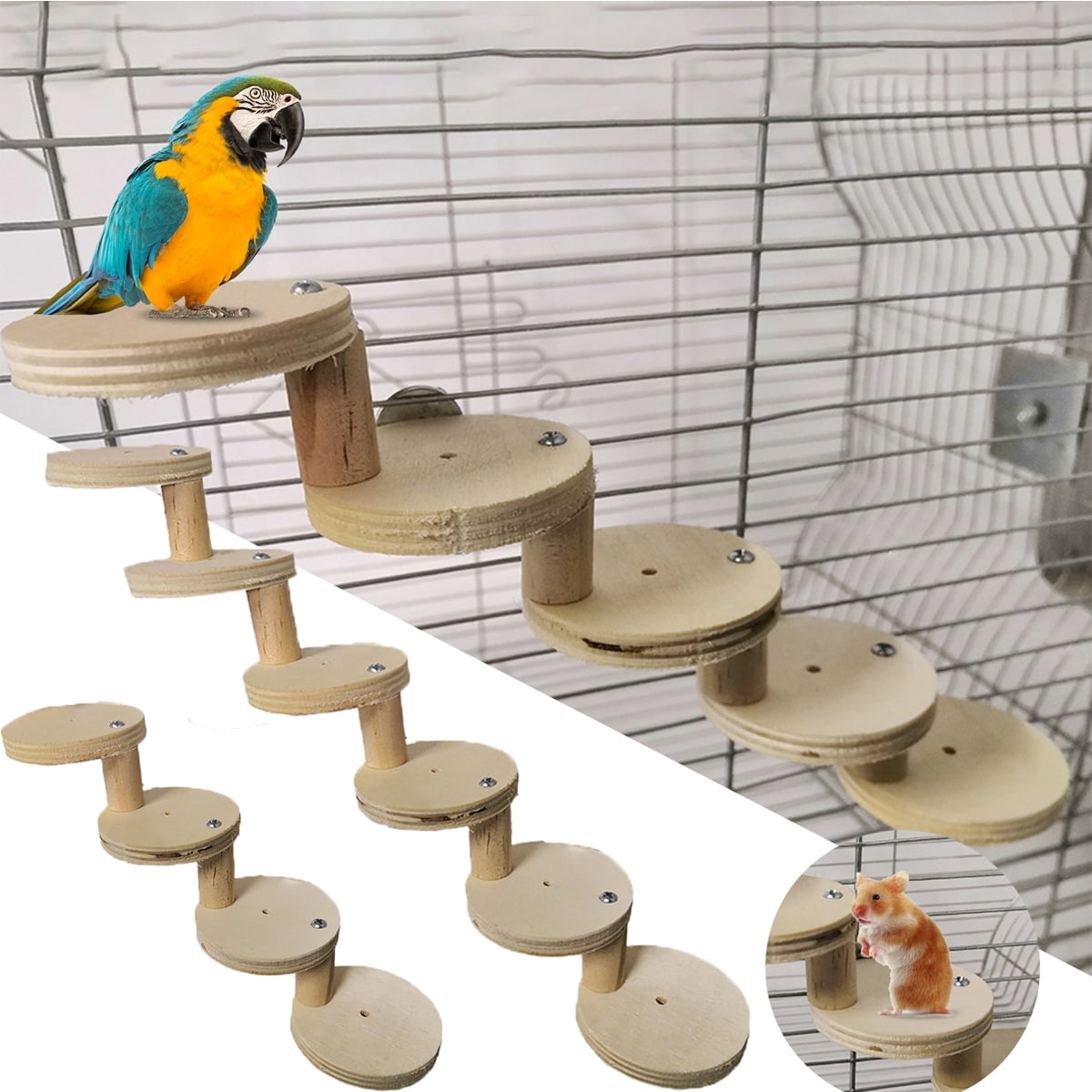 Pet Enjoy Hamster Wooden Ladder, Small Pets Chewing Toys for Sugar ...