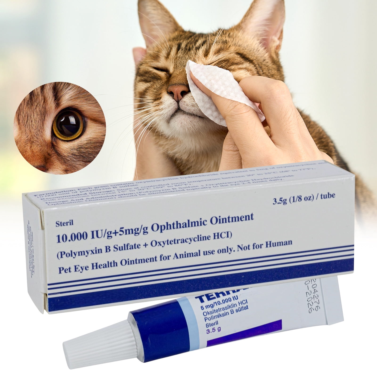 Pet Eye Ointment for Dogs, Cats, Horses | 0.34 fl oz Redness Relief Eye ...