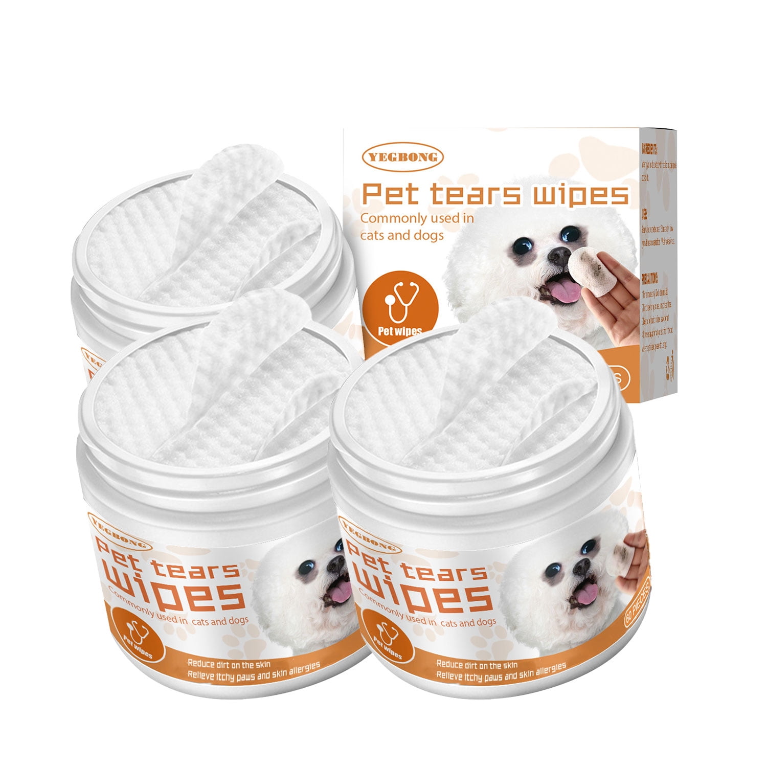 Pet Eye Wipes Tear Stain Remover Cleaner for Dogs and Cats Dog Take Off ...