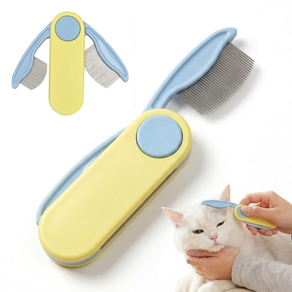 Pet Facial Grooming Comb 2026 New Foldable Portable, Round-Tip Arc ...