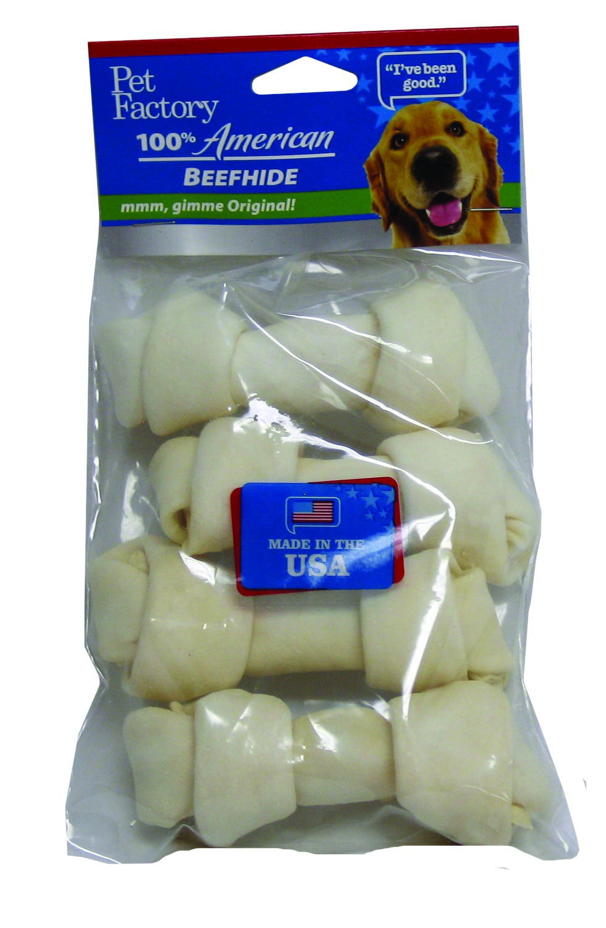 Pet Factory 100% American 11-12" Beefhide Bone Dog Treat - Walmart.com