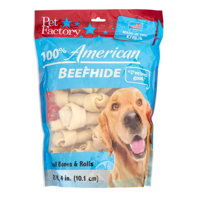 Pet Factory 100% American Beefhide Small Breed Chews Dog Treat, 25 Ct ...