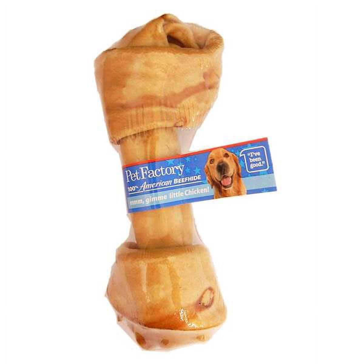 Pet Factory 949059 7-8 in. Chicken Flavored American Beef Hide Bone ...