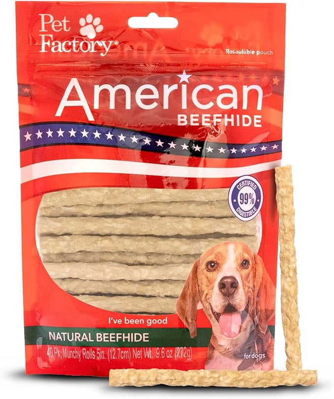 Pet Factory American Beefhide 5" Munch Mini Rolls Dog Chew Treats ...