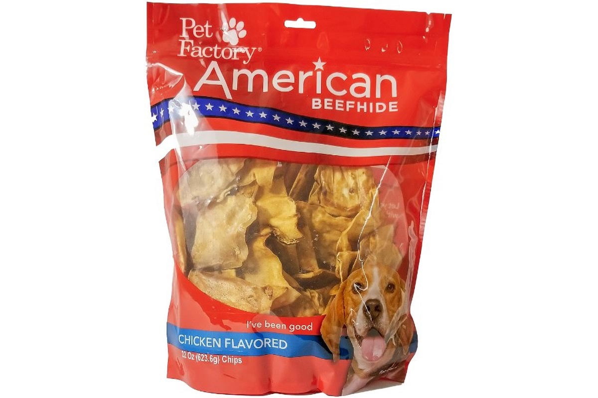 Pet Factory American Beefhide Chips Dog Chew Treats - Chicken Flavor ...