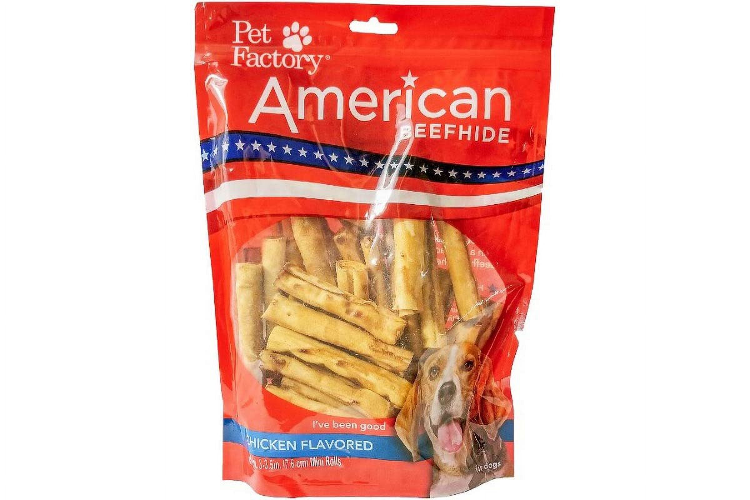 Pet Factory American Beefhide DPF11 3" Mini Rolls Dog Chew Treats ...