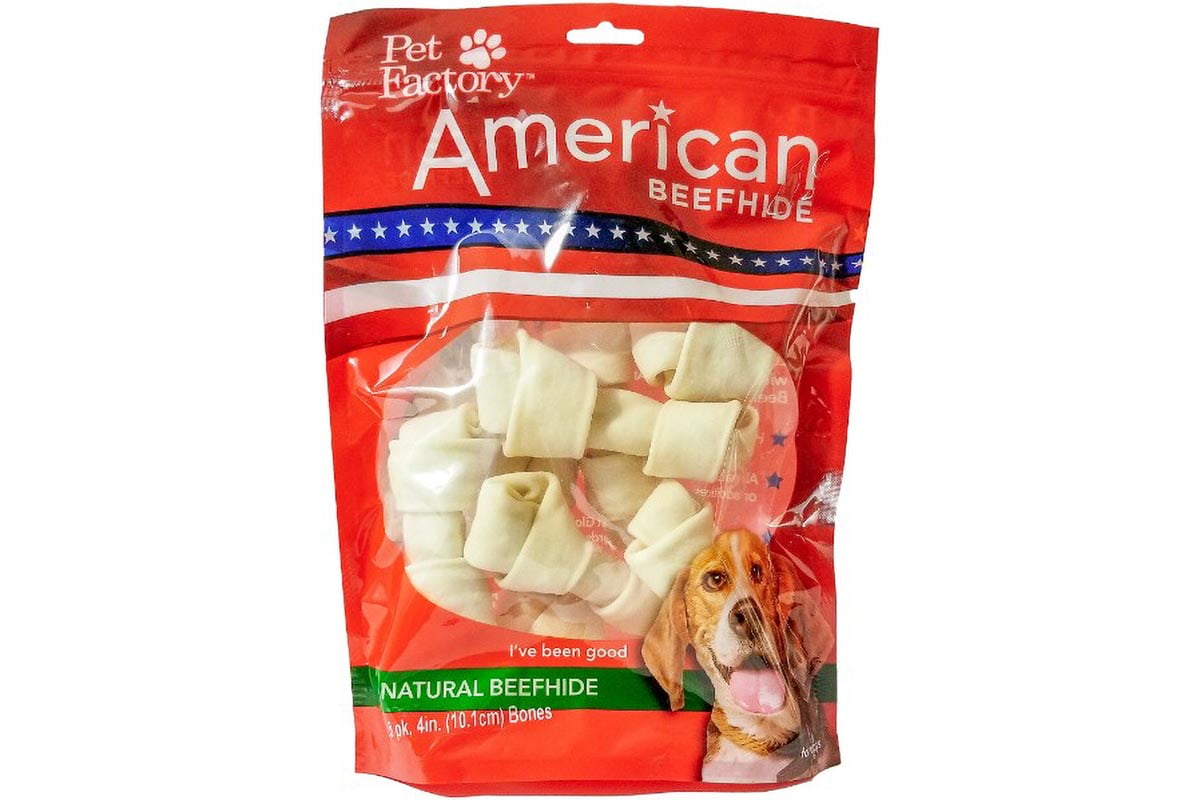 Pet Factory American Value Chews Beefhide Dog Bones, 4"-5" (8 Count ...