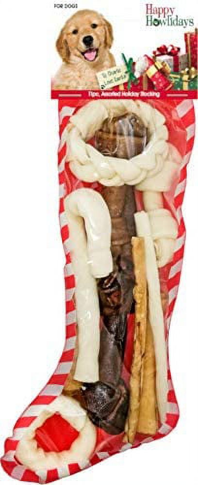 Pet Factory Xmas Gift Treats: 11pc Large Assorted Dog Chews in Stocking ...