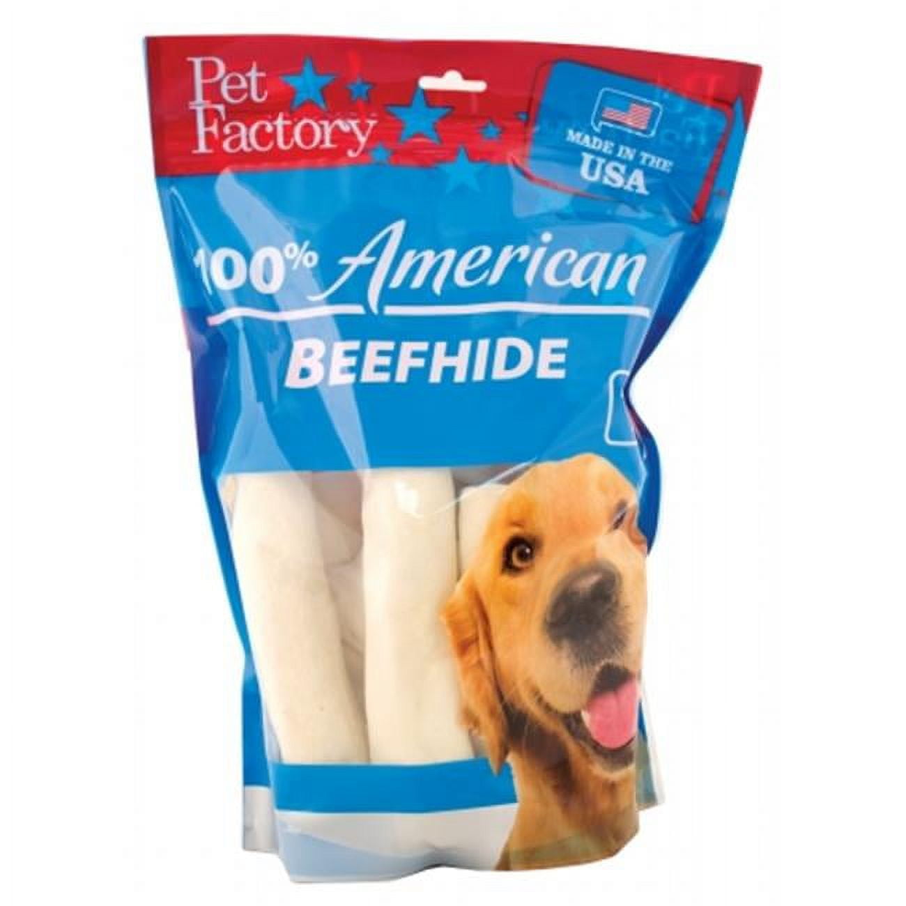 Pet Factory Made in USA Beefhide Medium Assorted (5 Bones, 5 Rolls ...