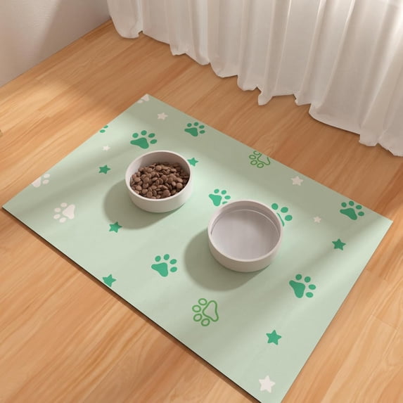Pet Feeding Mat 12"x20"- Absorbent Dog Mat, Small Pet Food Mat, Rubber ...