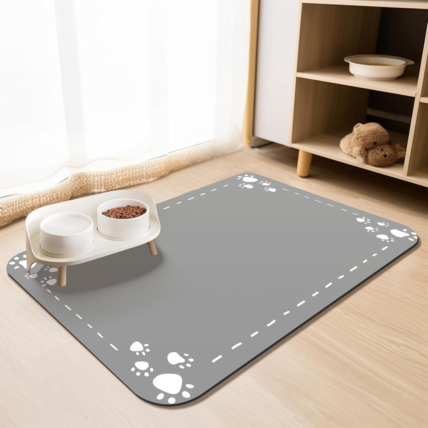 Pet Feeding Mat-Absorbent Dog Mat for Food and Water Bowl, Quick Dry ...