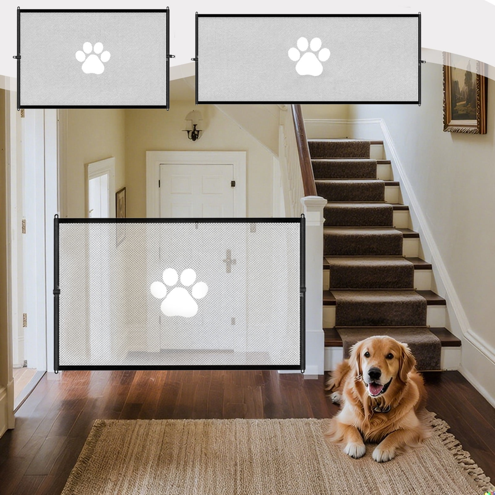 Pet Fence, No Drilling Isolation Net, Dog and Cat Protection Fence ...