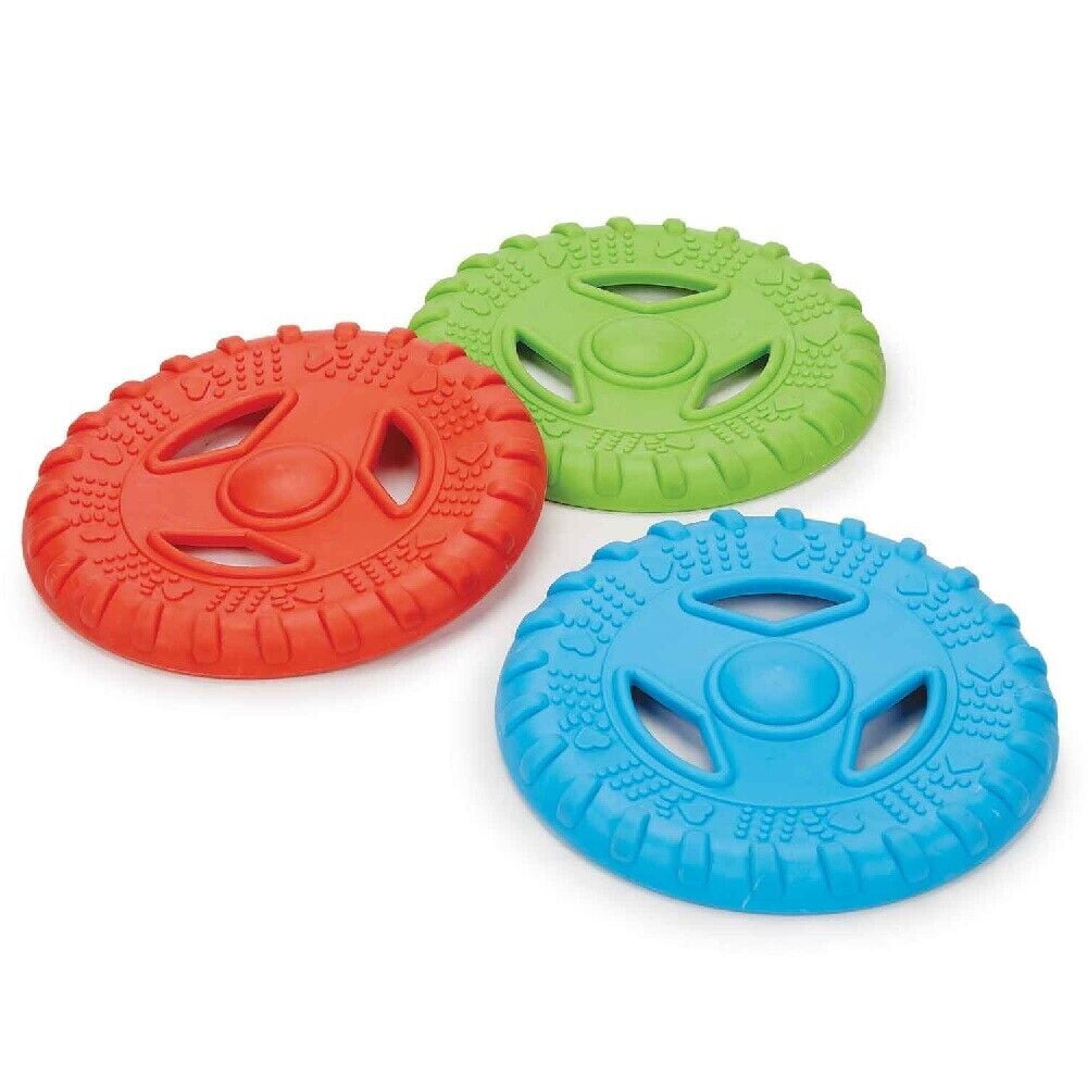 Pet Fetch Flyer Rubber Toys for Dogs Chewable Frisbee 3 Pack or ...