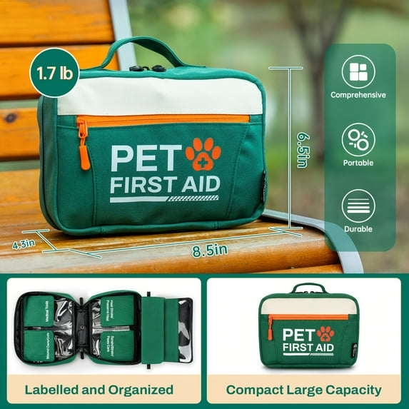 Pet First Aid Kit for Dogs & Cats - FSA HSA Eligible Emergency Supplies ...