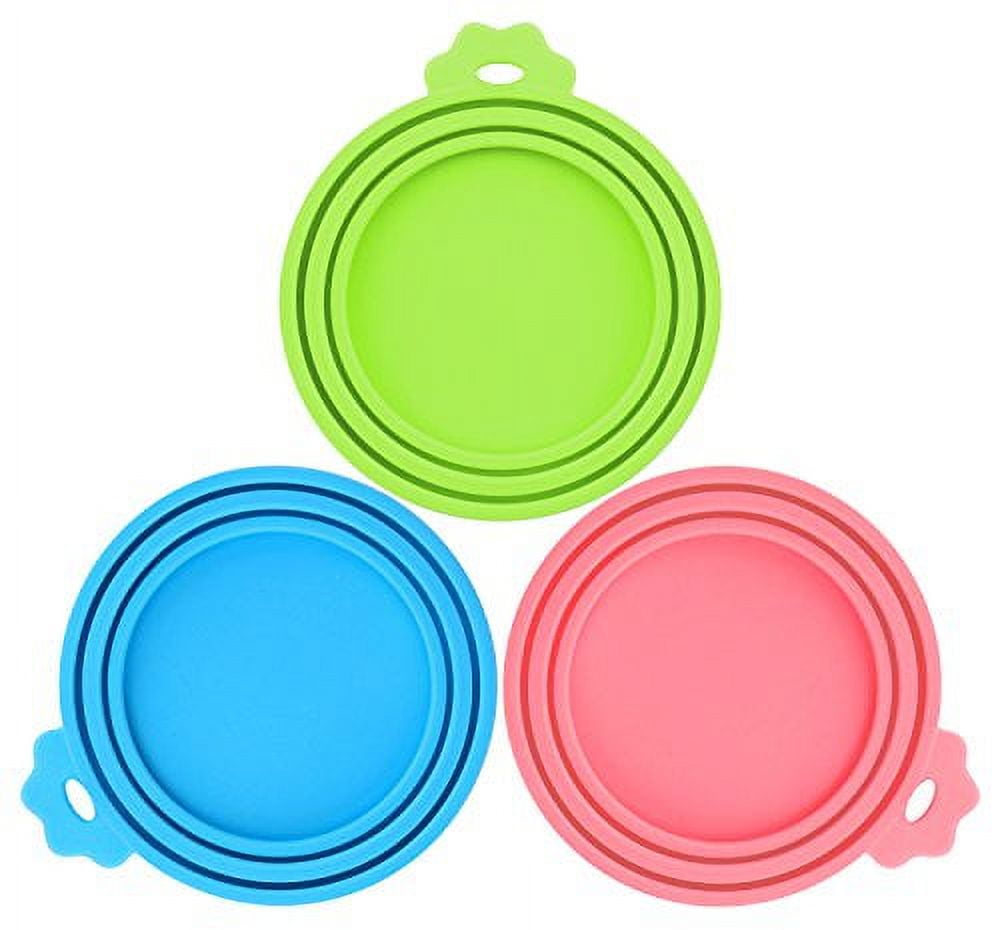 Pet Food Can Covers-3 Pack Silicone Can Lids Caps for Dog Cat Wet Food ...