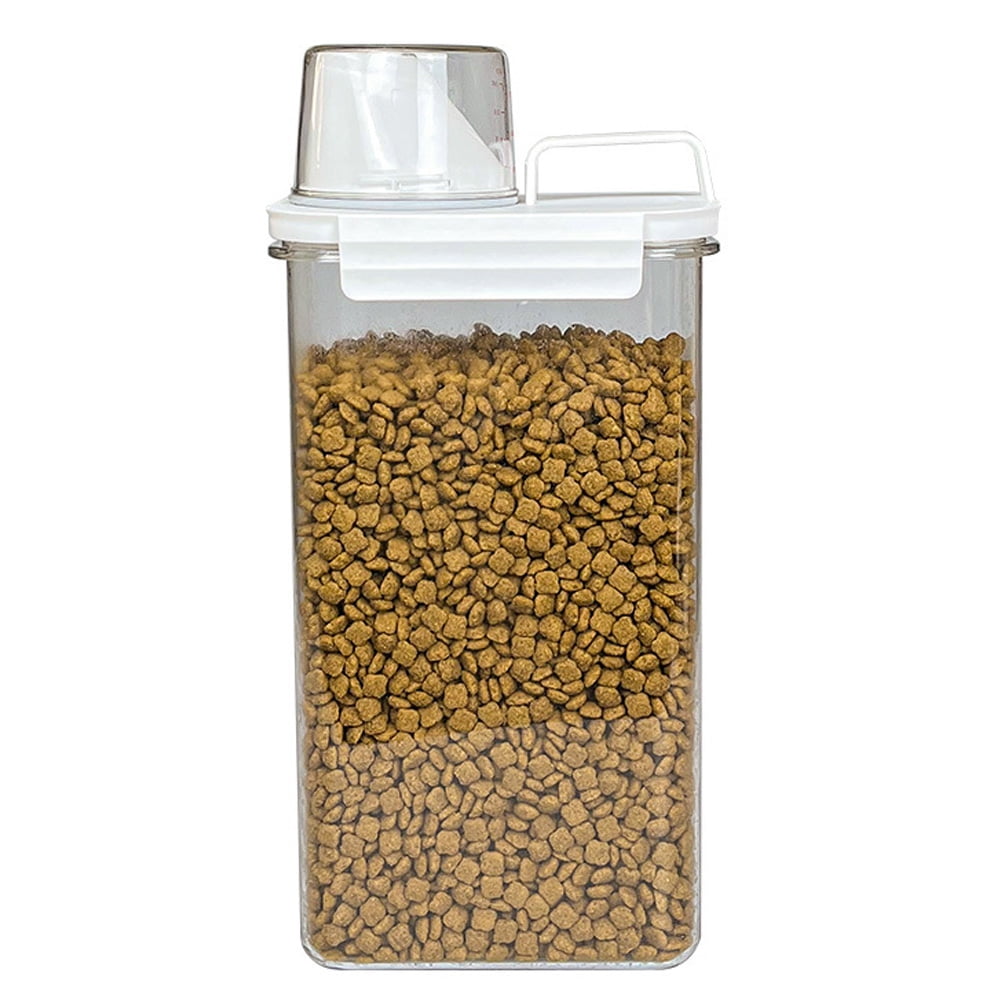 Pet Food Container, Cat Food Container With Seal Buckles Clear Plastic ...