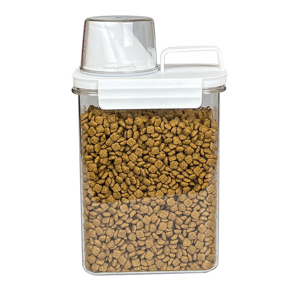 Pet Food Container, Cat Food Container with Seal Buckles clear Plastic ...