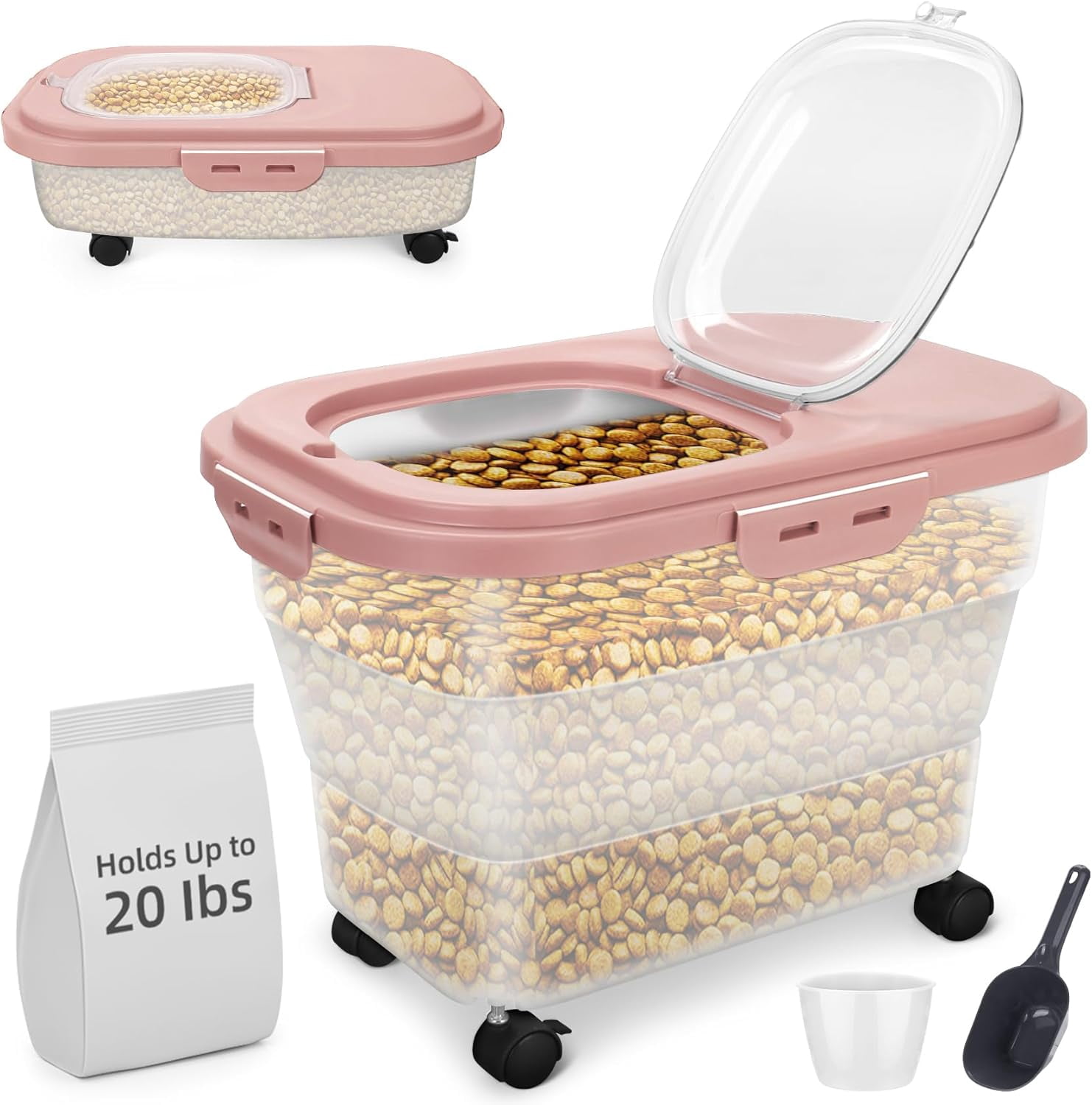 Pet Food Container, Collapsible Dog Food Storage Container with ...