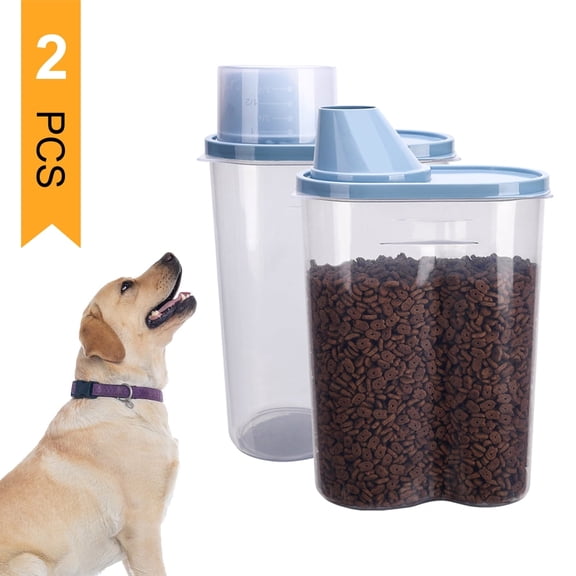 mDesign Clear Plastic Dog Food & Treat Storage Container Set, Tall ...