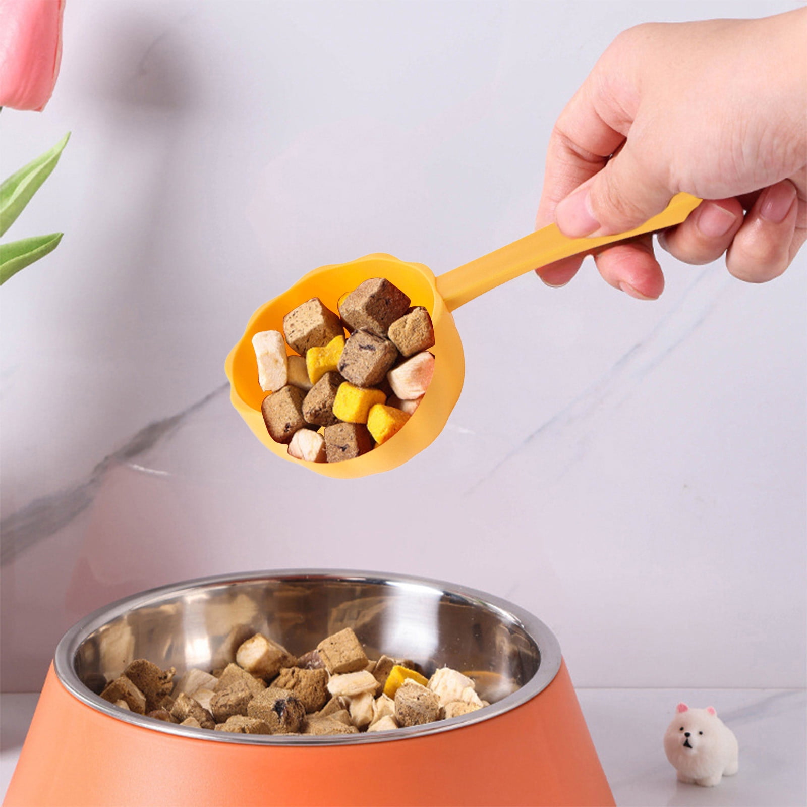 Pet Food Measuring Spoon Rounded Bottom Plastic Scoop 6in Ergonomic ...