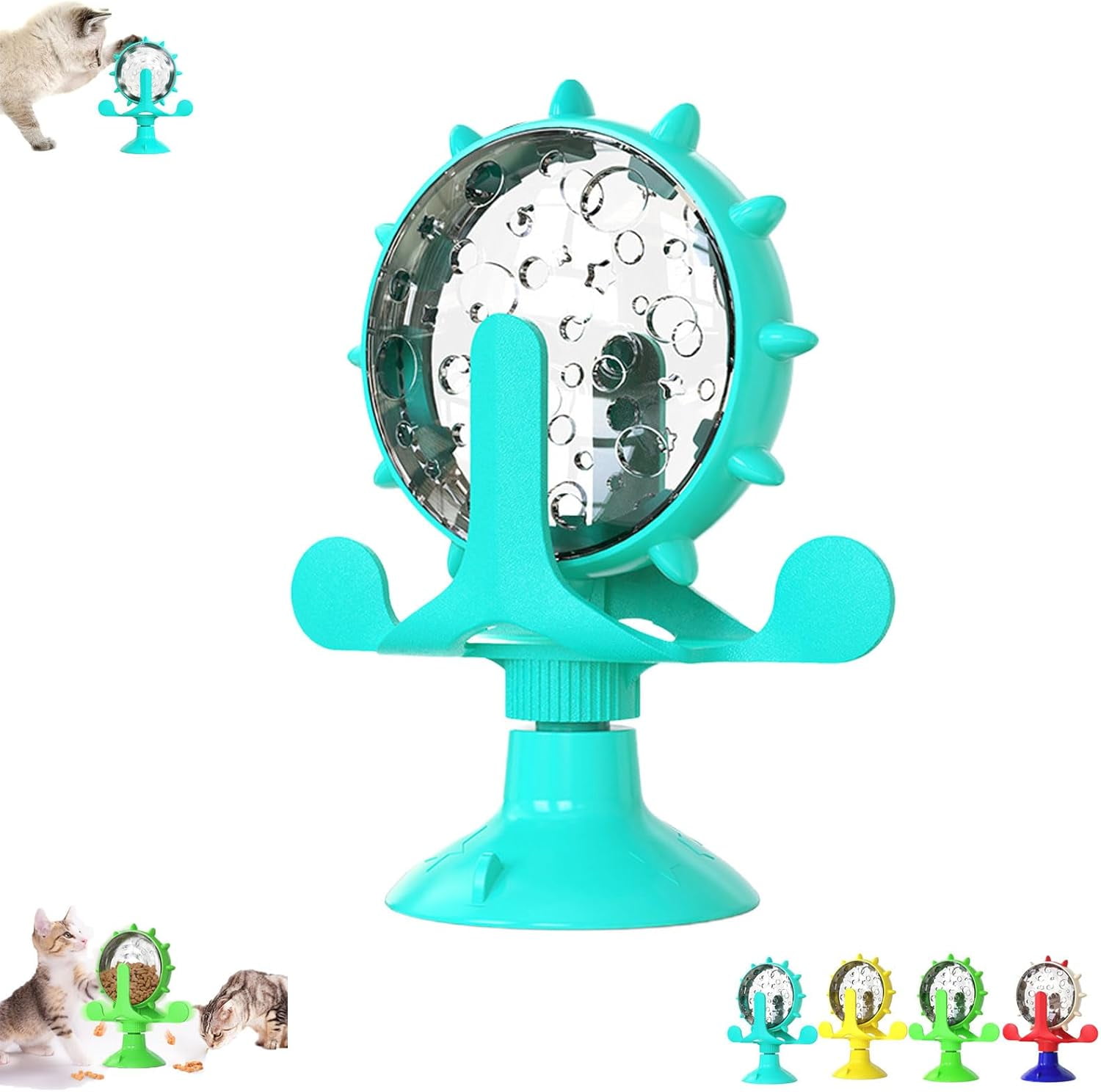 Pet Food Spinning Windmill, 2025 New Interactive Cat Food Treats ...