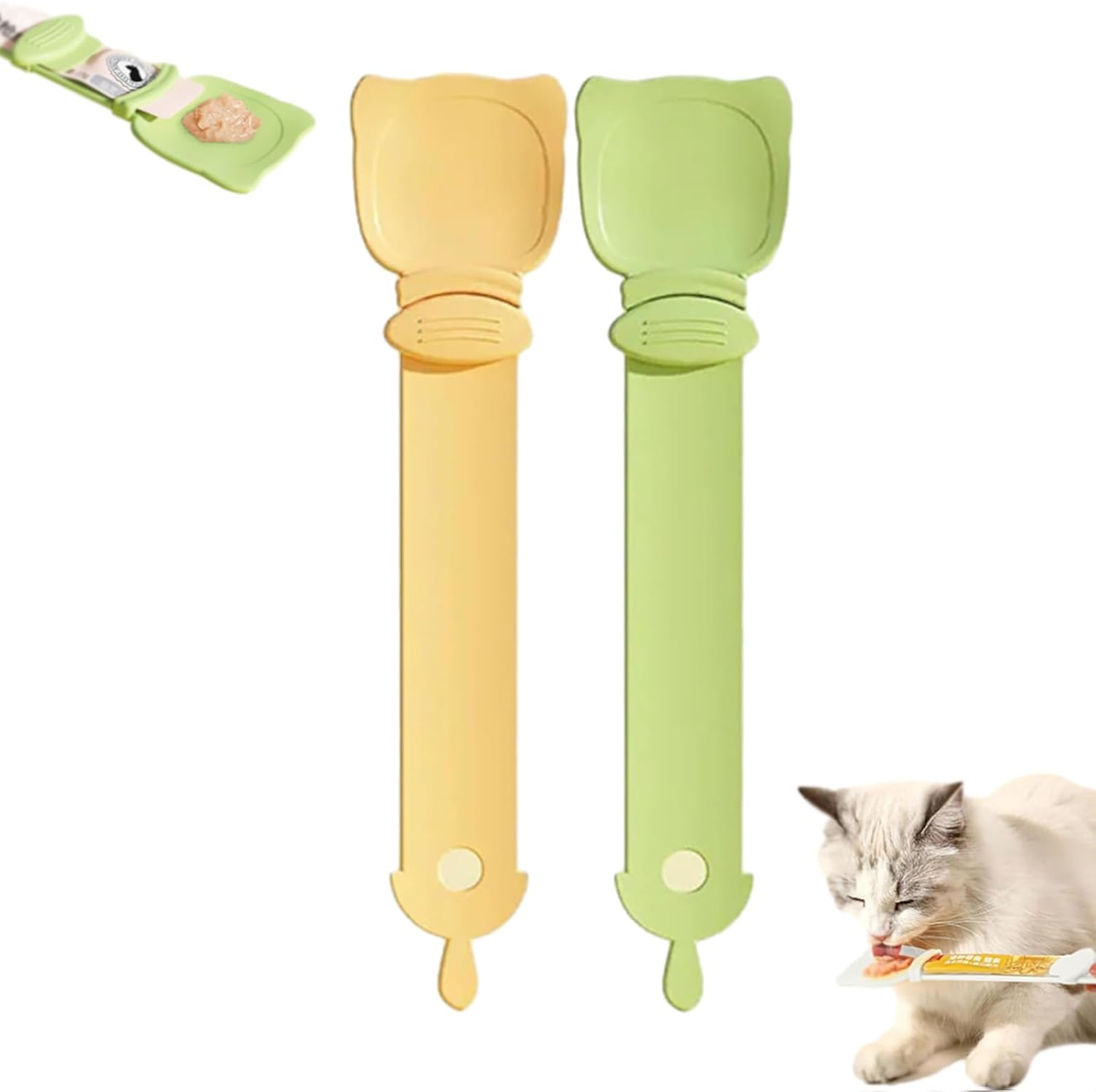 Pet Food Spoon-Lickable Cats Treats Spoon, Cat Squeeze Treat Spoon, Cat ...