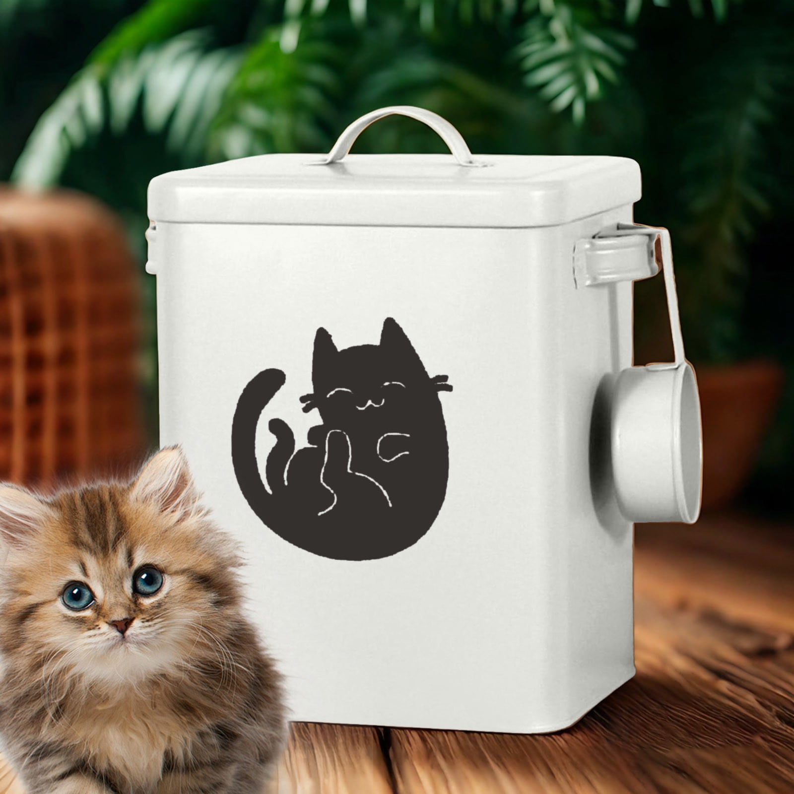 Airtight Cat Food Storage Container Galvanized Steel Pet Pantry Bucket ...