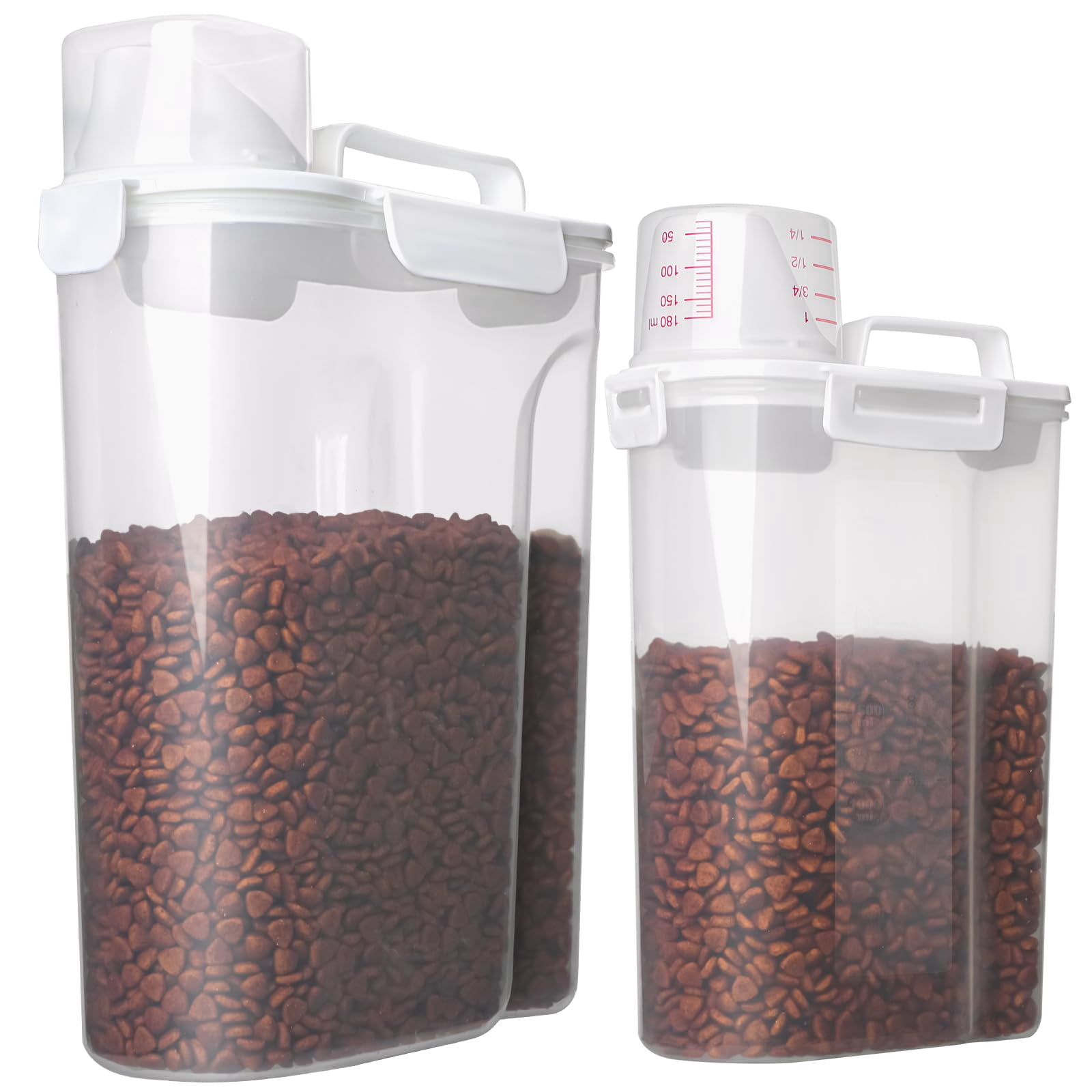 Pet Food Storage Containers White 6Qt + 3Qt For Dogs, Cats And Kitchen ...