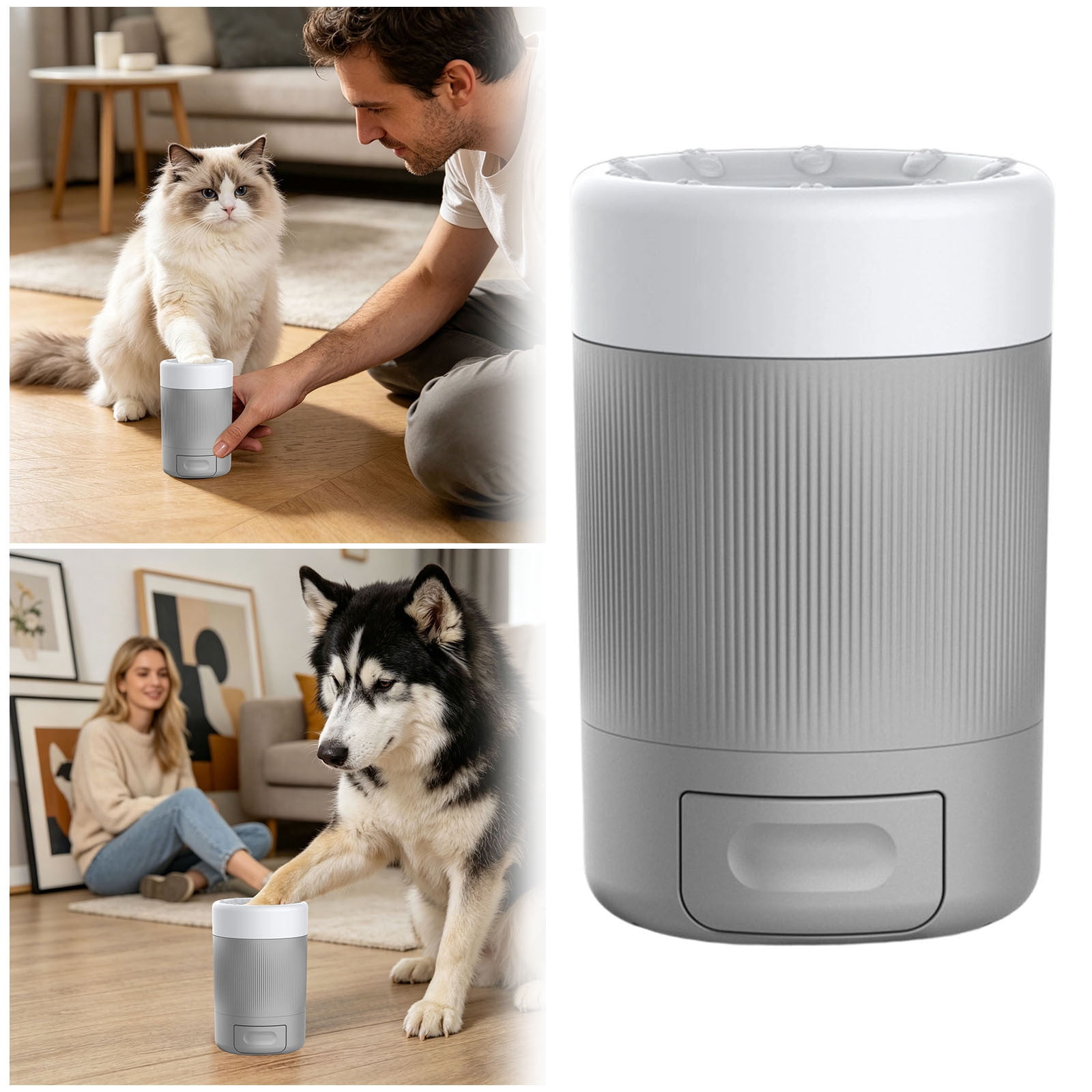 Pet Foot Washing Cup, Portable Pet Foot Washer with Soft Brush Muddy ...