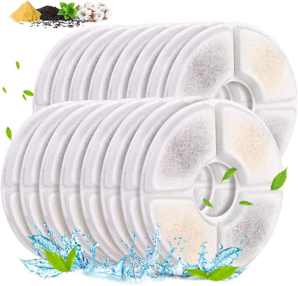 Pet Fountain Filter Set, 3 Triple Filtration System Replacement Cat ...