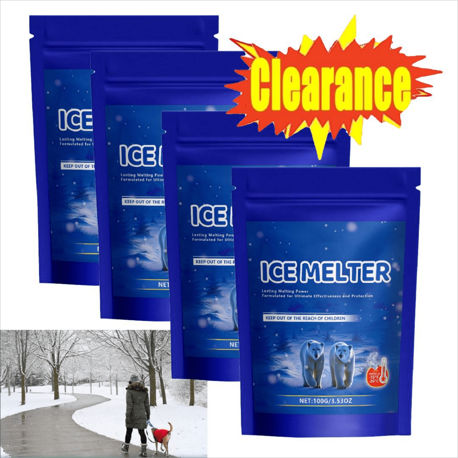 Pet Friendly Ice Melt - A Dual Acting, Natural Based Ice Melt 14.12oz ...