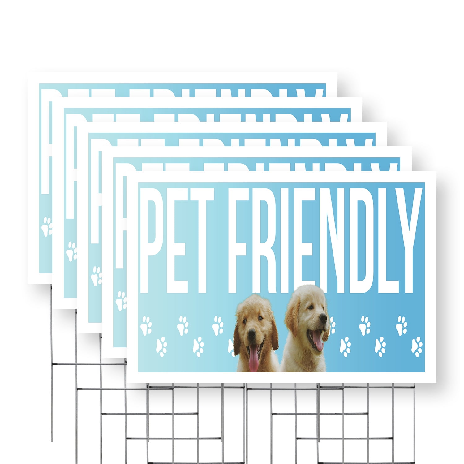 Pet Friendly Yard Sign 5 Pack of 24 Inch x 36 Inch Single Sided ...