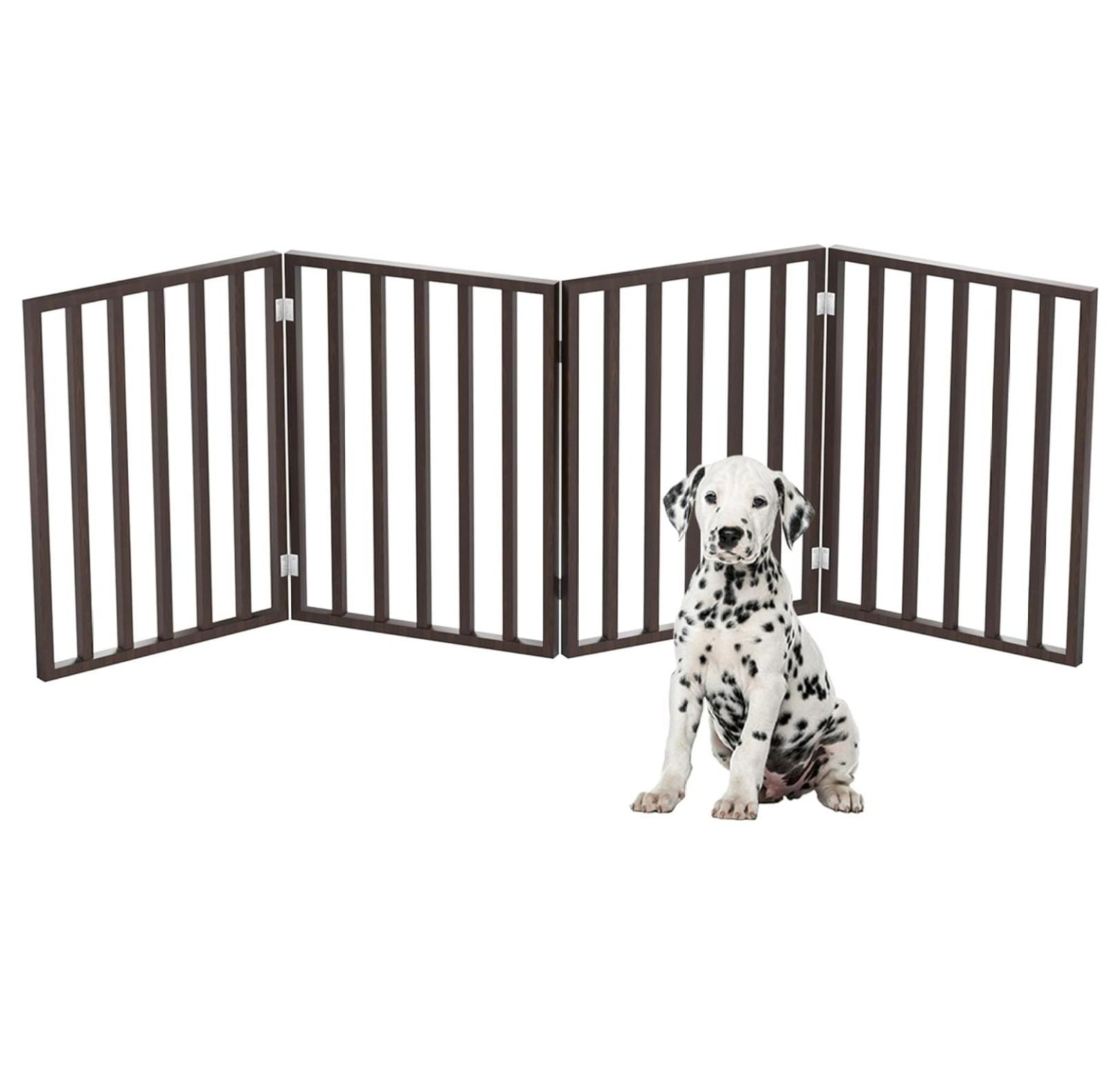 Pet Gate - 4-Panel Indoor Foldable Dog Fence for Stairs, Hallways or ...