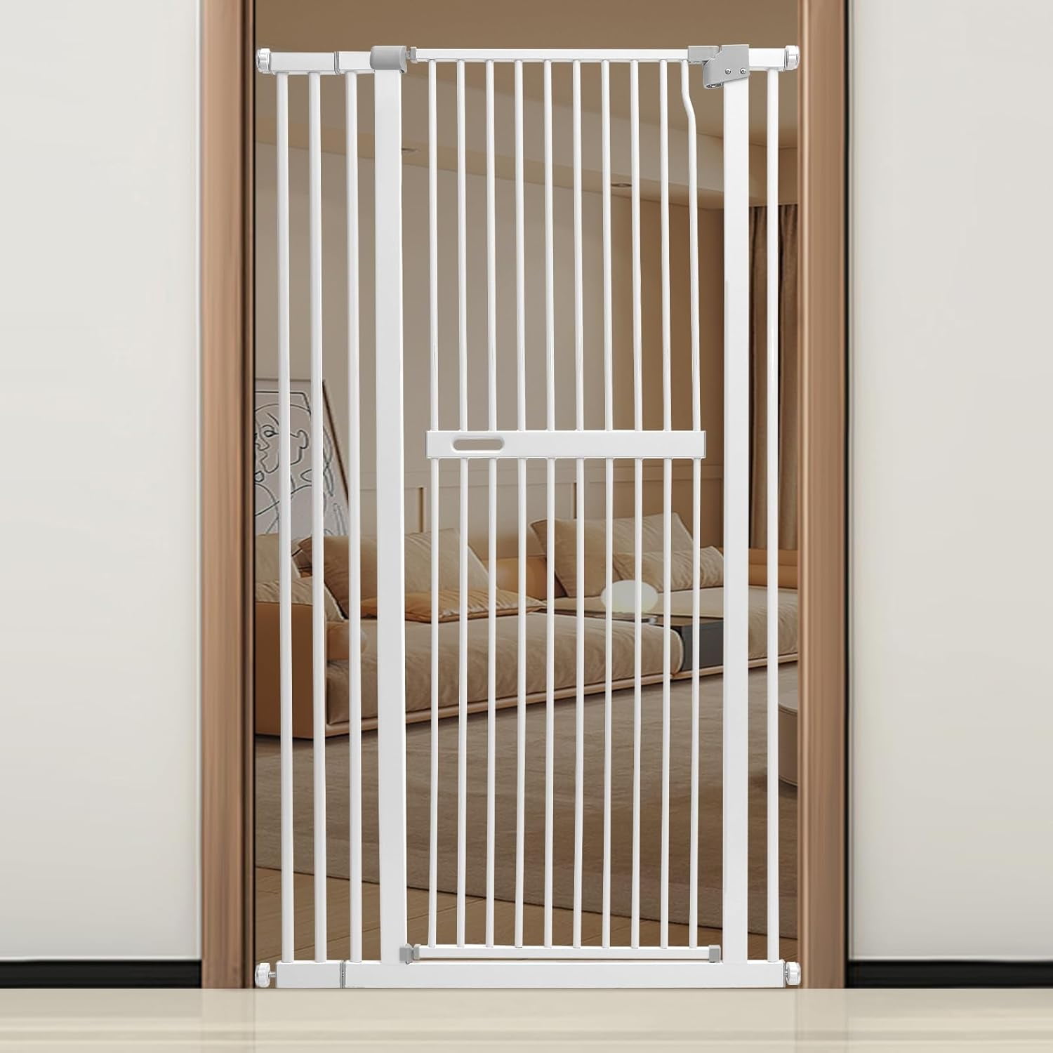 Pet Gate 60'' Extra Tall Cat Gate for Doorway Superior Wide and Auto ...