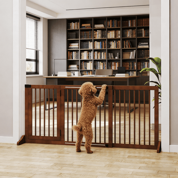 Pet Gate, Wooden Pet Gate Freestanding Pet Gate - Walmart.com