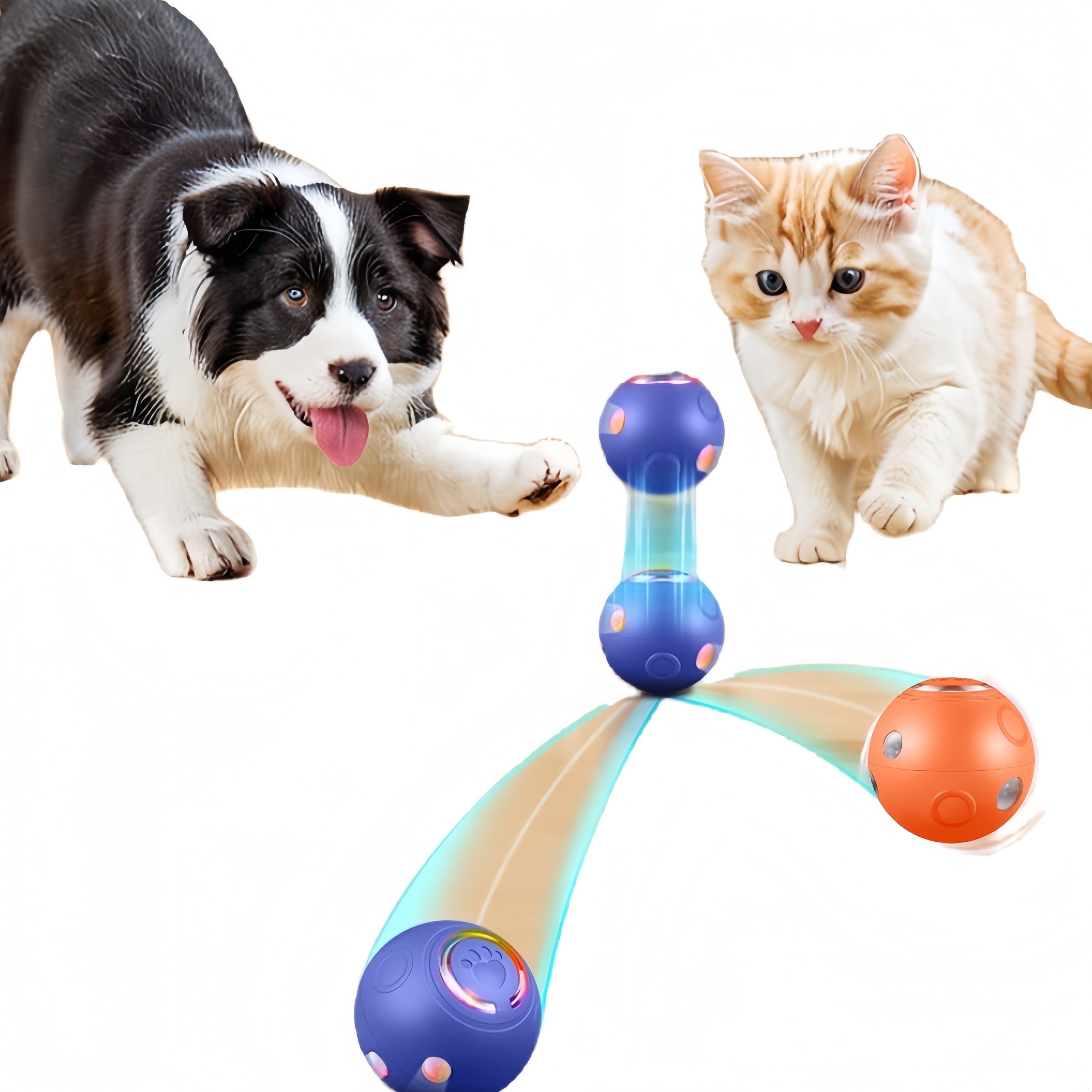 Pet Glitter Ball Automatic Teaser Cat Teaser Ball Jumping Ball Cat Dog ...