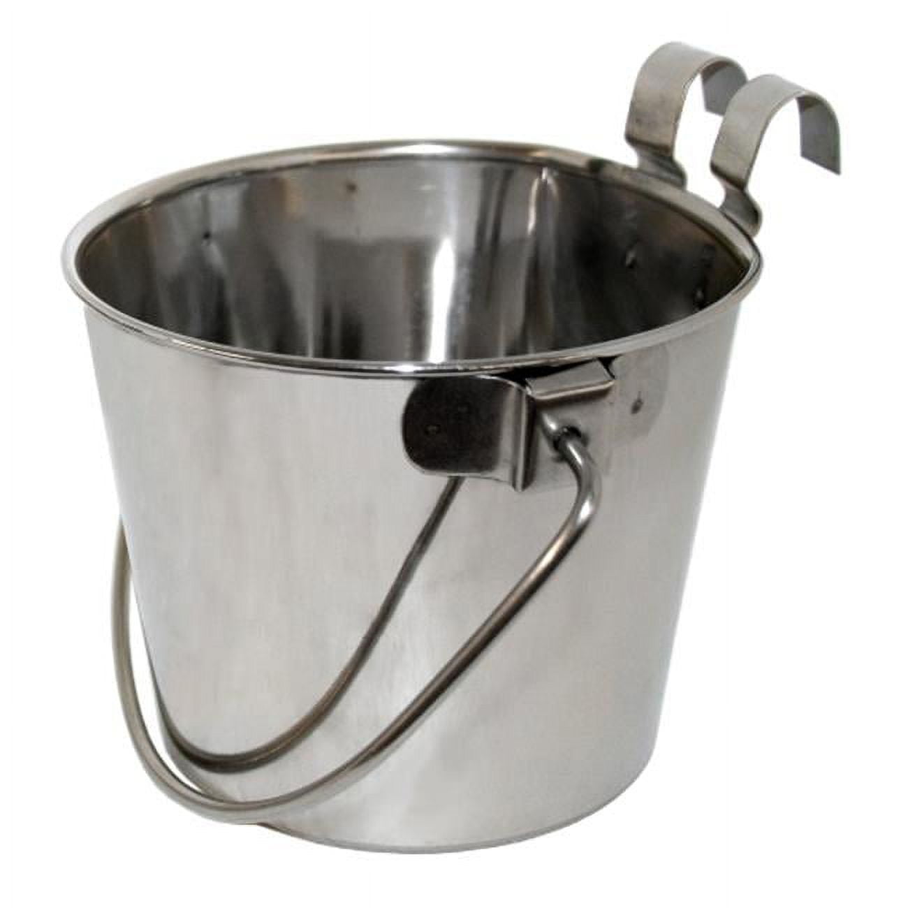 Pet Goods 010CL-SPA025FS Flat-Sided Stainless Steel Pails With Hook ...