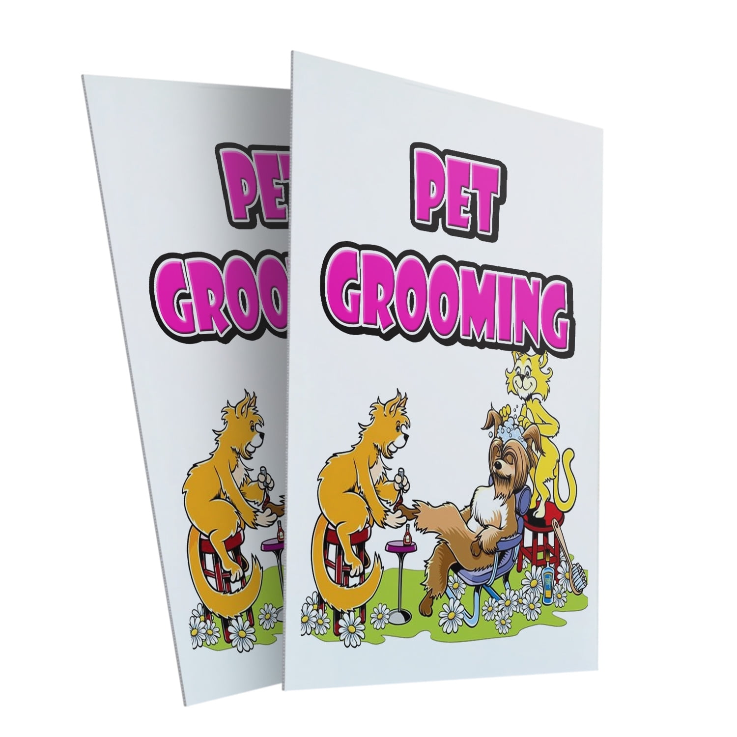 Pet Grooming (2-PACK) 24" x 36" Plastic Signs | Sign Insert 4mm ...