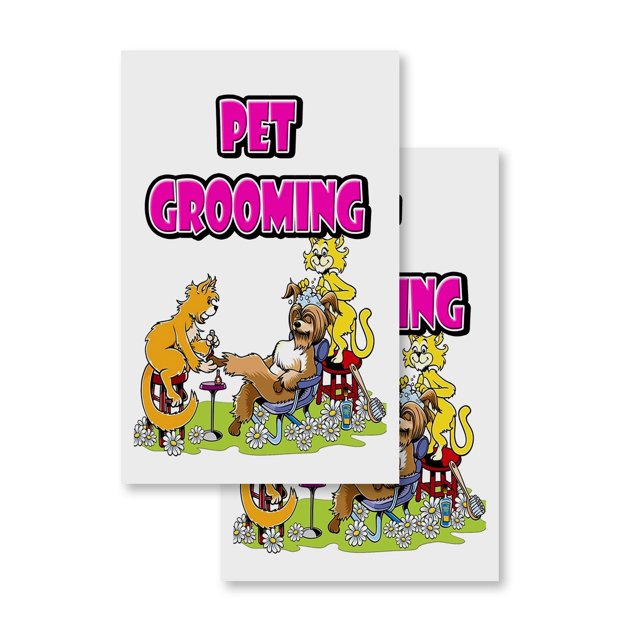 Pet Grooming (2-PACK) 24" x 36" Vinyl Decals | Sign Insert Peel & Stick ...