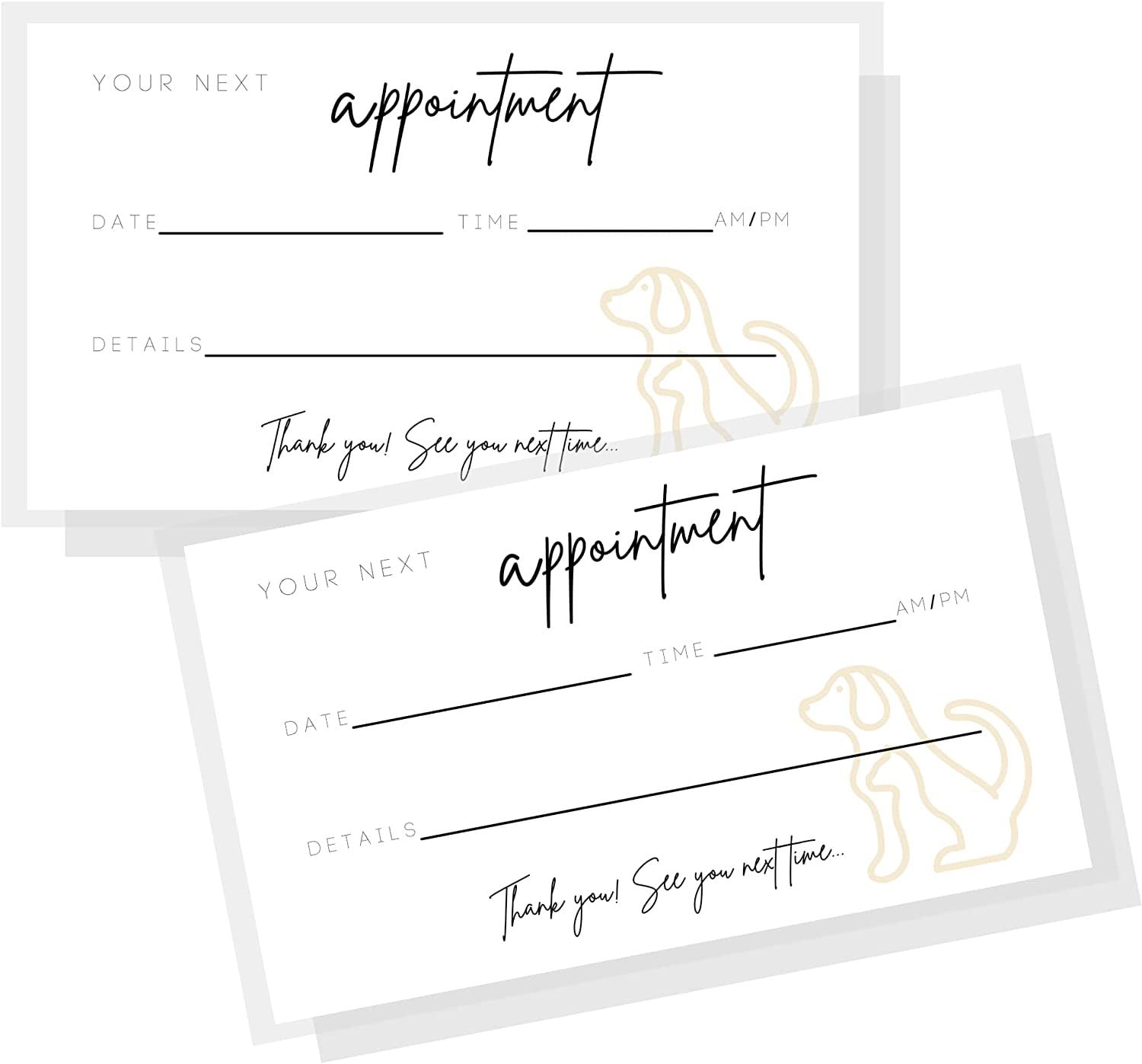 Pet Grooming Appointment Reminder Cards Physical Printed 2x3.5 inches ...