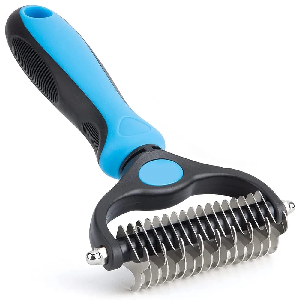 Pet Grooming Brush Comb,Dual-Sided Professional Deshedding Brush for ...