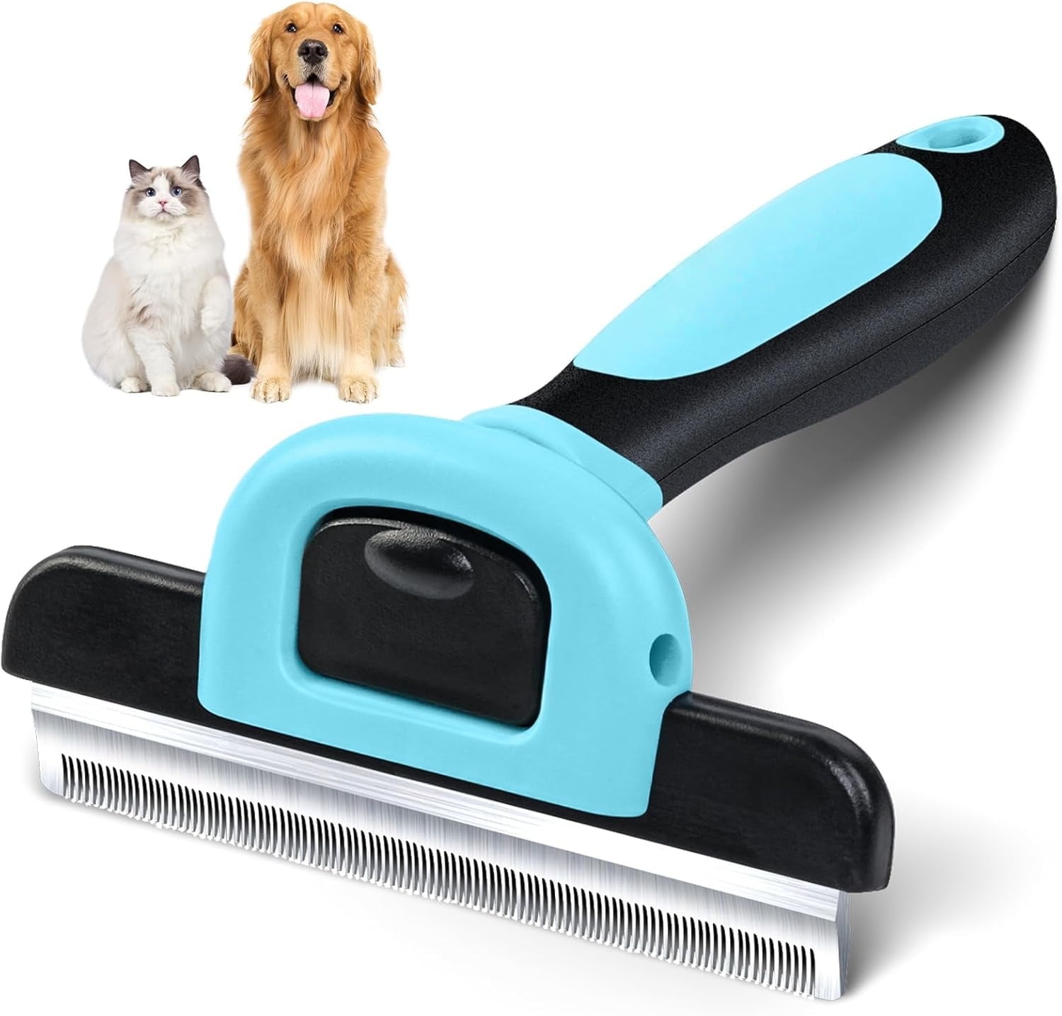 Pet Grooming Brush, Deshedding Tool for Dogs & Cats, Effectively ...