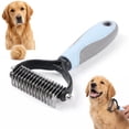 Pet Grooming Brush Double Sided, Deshedding Tool For Dogs for Removing ...