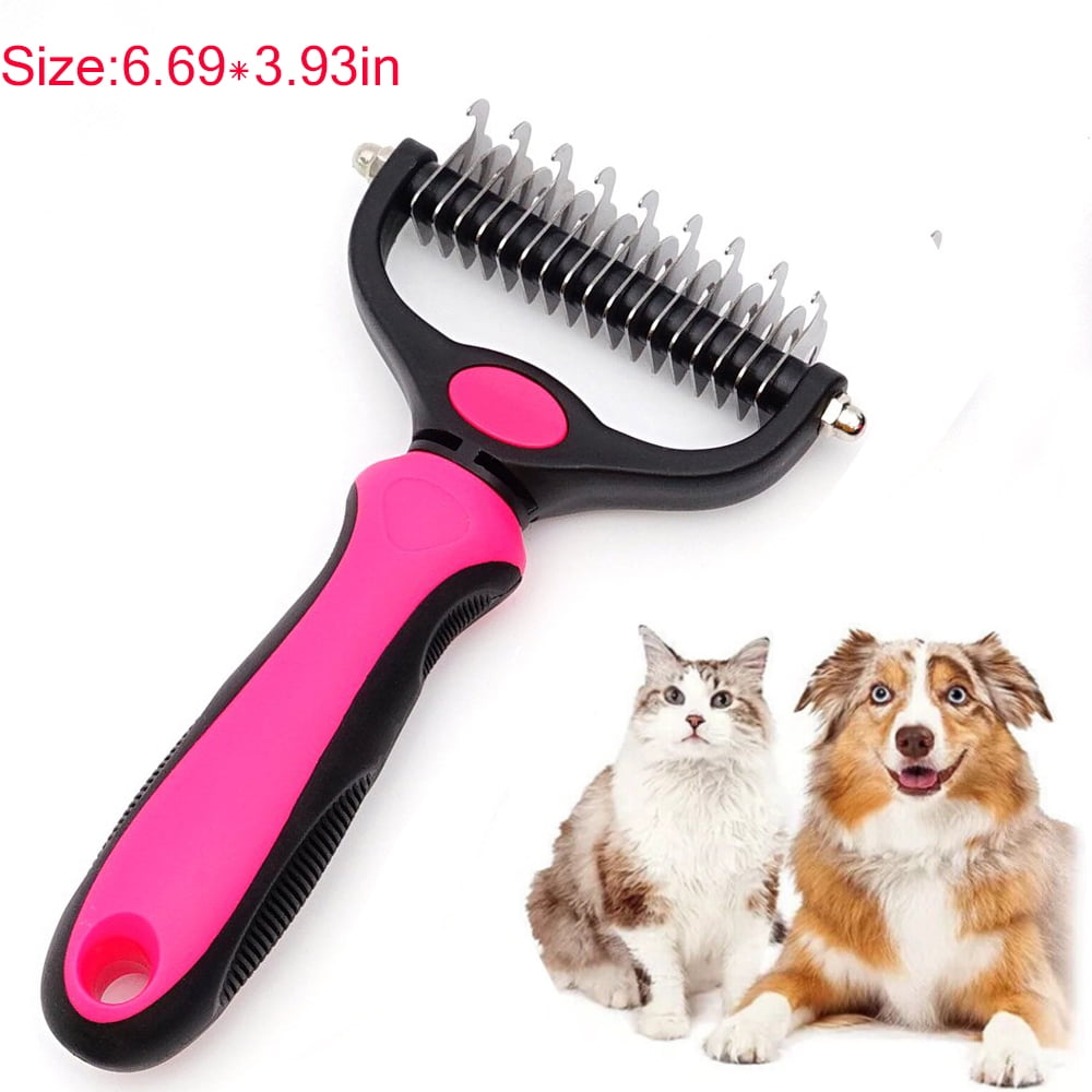 Large Pet Grooming Brush, Double Sided Shedding & Dematting Rake for ...