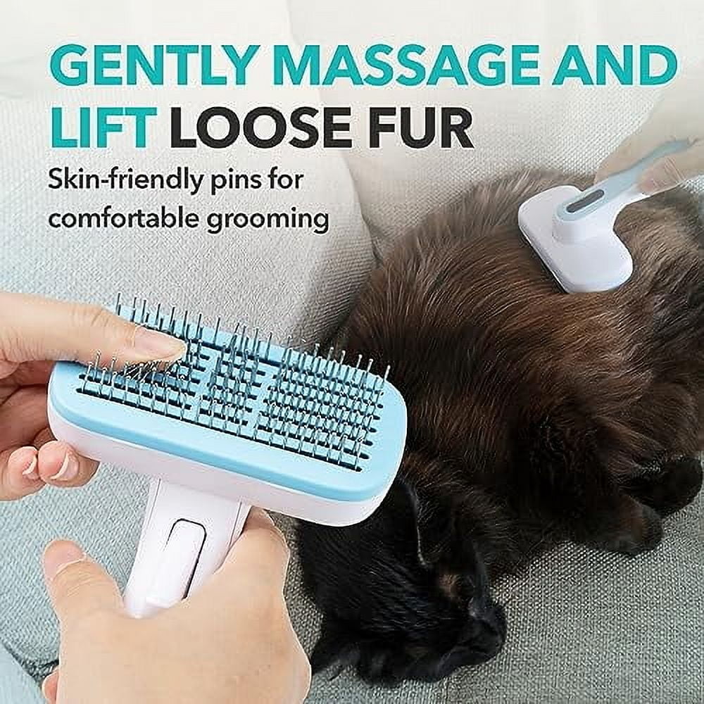Pet Grooming Cat Hair Brush - Self Cleaning Brushes for Long and Short ...