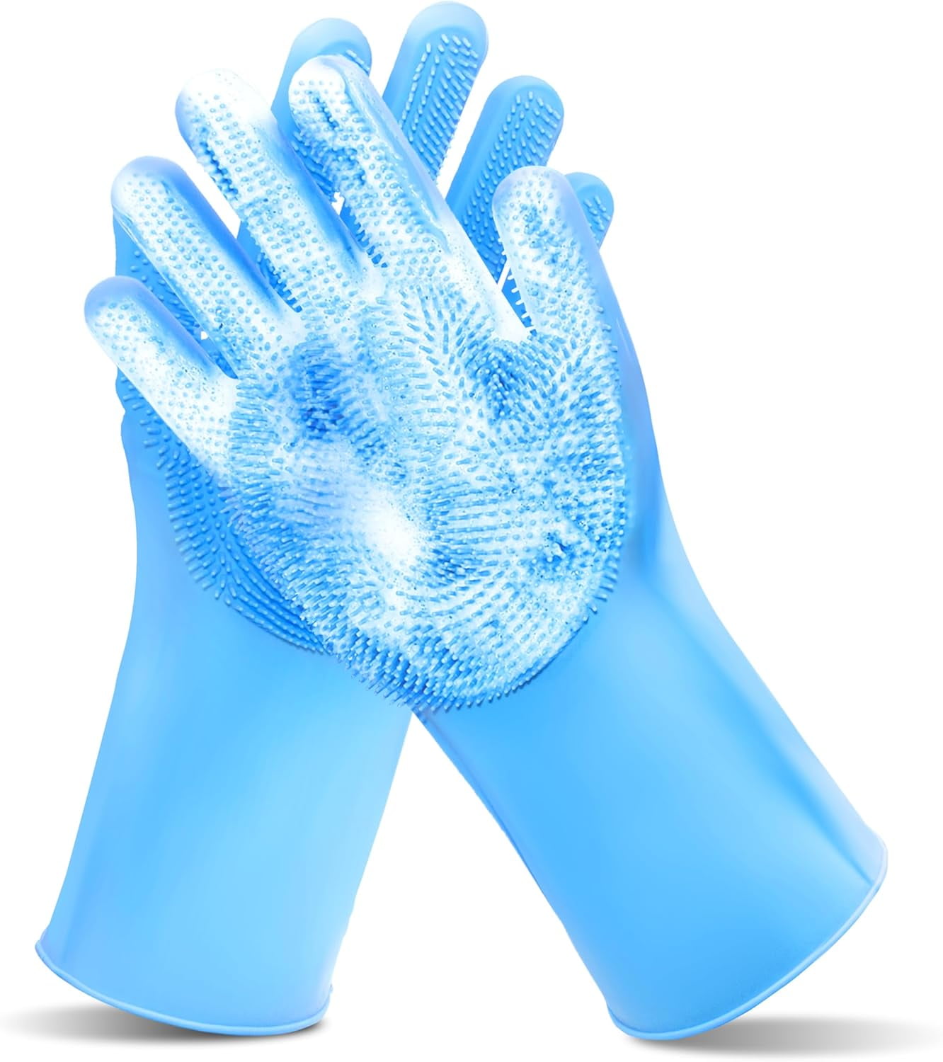 Pet Grooming Gloves – Heat Resistant Silicone Dog Washing Gloves with ...