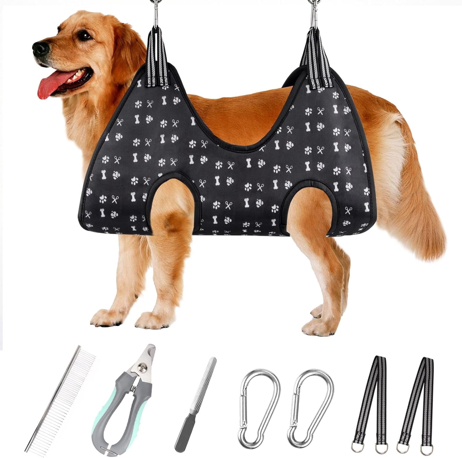 Pet Grooming Hammock Harness with Nail Clippers/Trimmer, Nail File ...