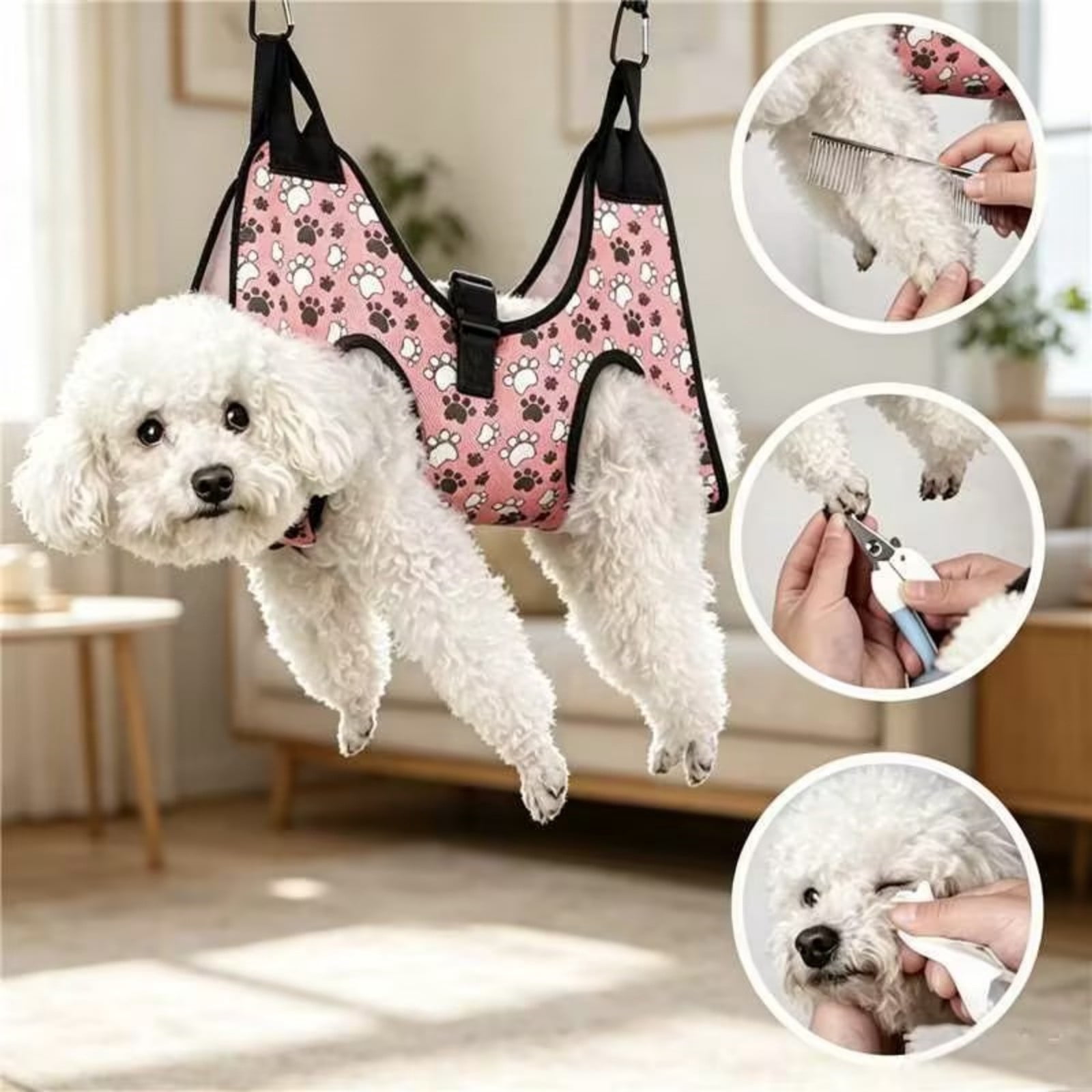 Pet Grooming Hammock - Pet Harness for Grooming, Dog & Cat Sling for ...