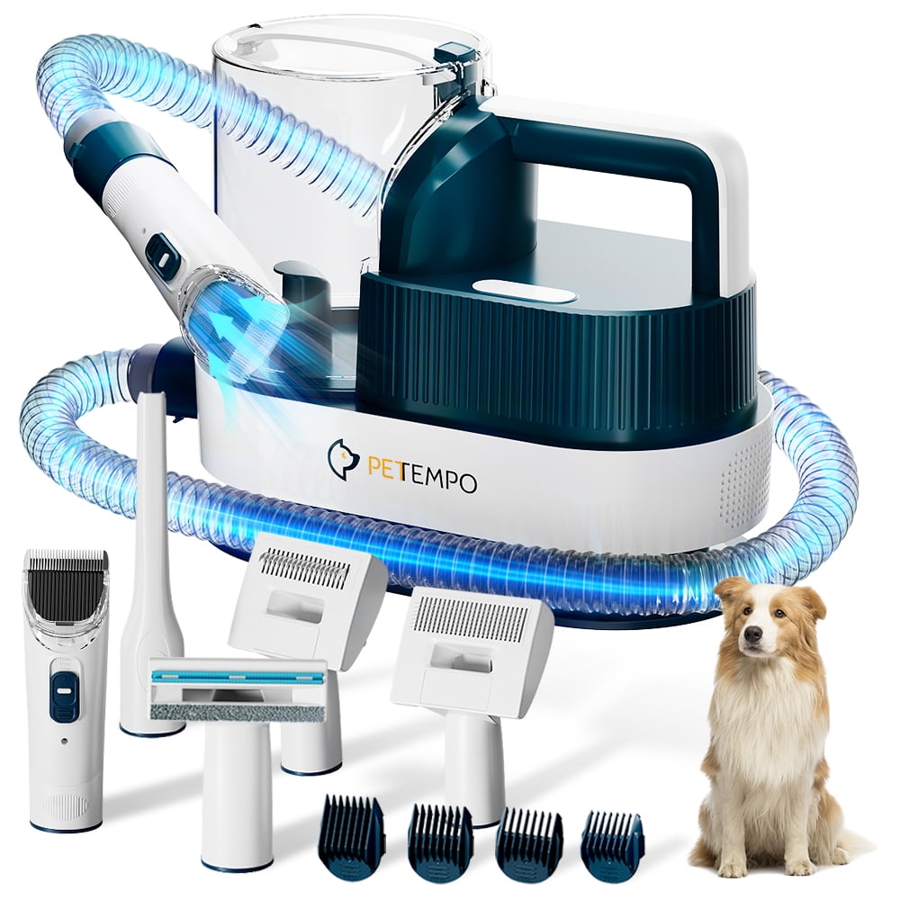 2.5LPet Grooming Vacuum,5 in 1 Dog Grooming Vacuum with Ceramic Blades Clipper Tools for Dogs ...