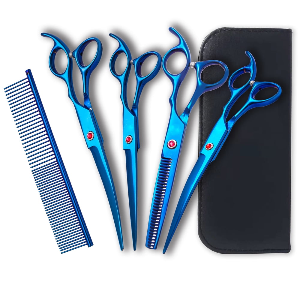 Pet Grooming Scissors chunkers Shears for Dog, Curved Dog Grooming ...